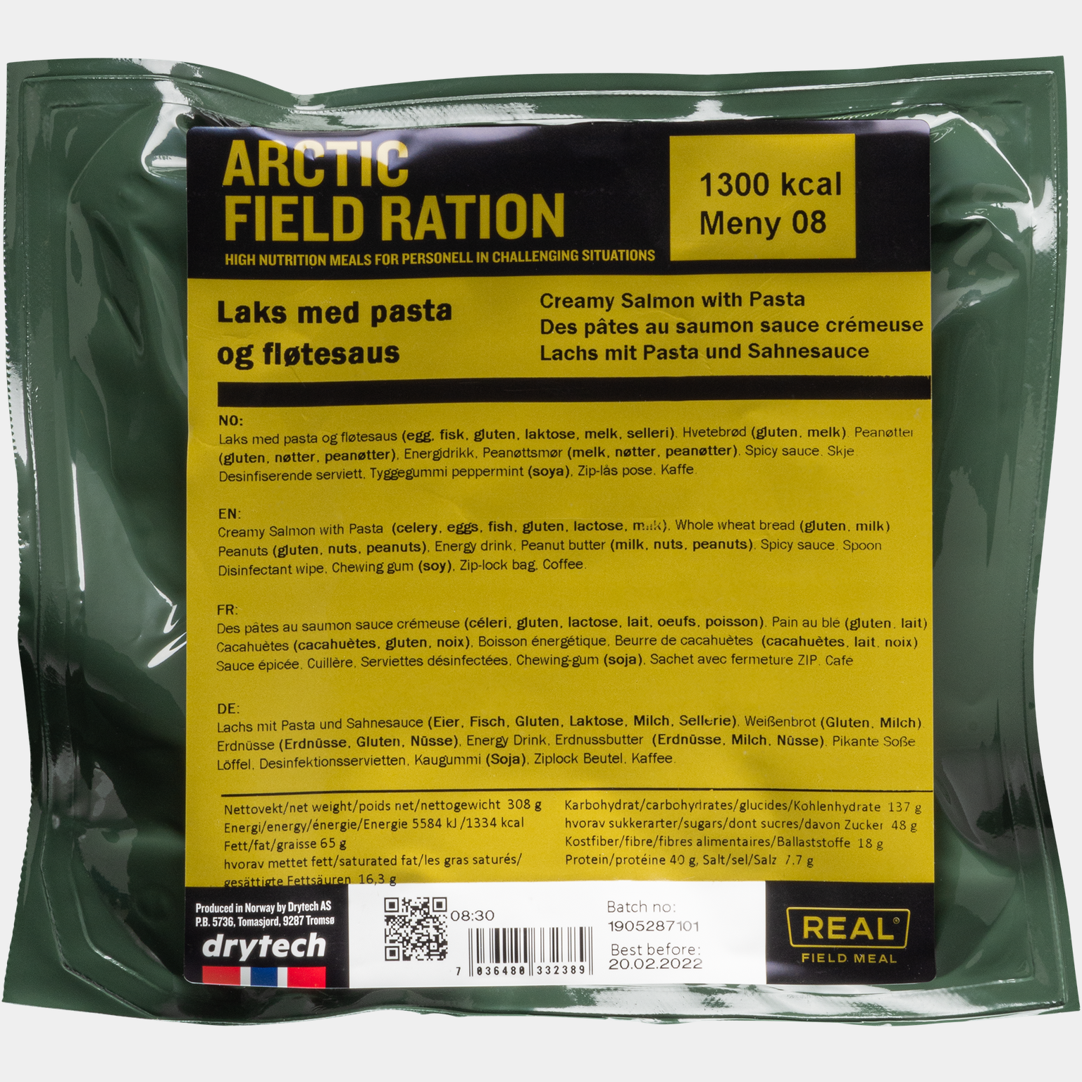 Field Ration Kremet Laks med pasta, turmat - Turmat - Field Ration ...