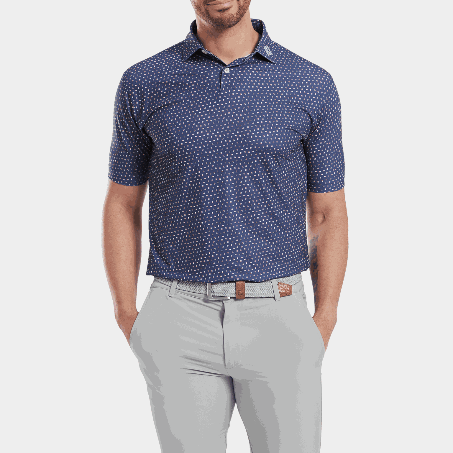 Bounce Print Pique, piqueskjorte, herre - Golfskjorte - Bounce Print ...